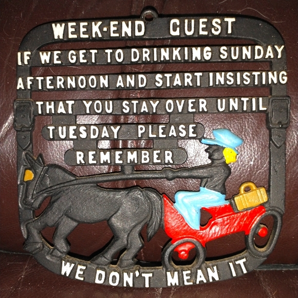 Antique | Accents | Cast Iron Sign Plaque Funny Comedy Antique | Poshmark